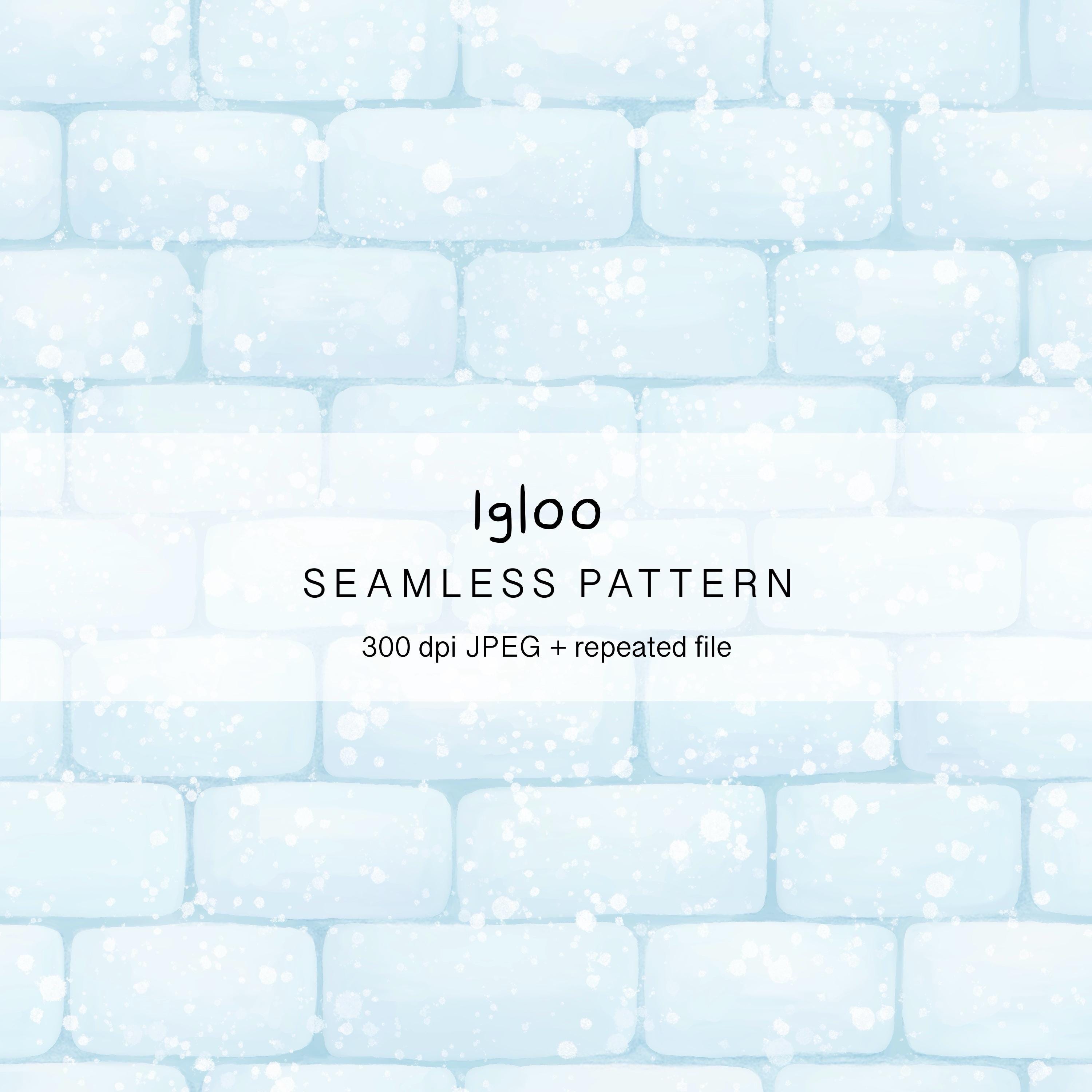 Igloo Brick Seamless Pattern Winter Snow Texture Christmas Background ...