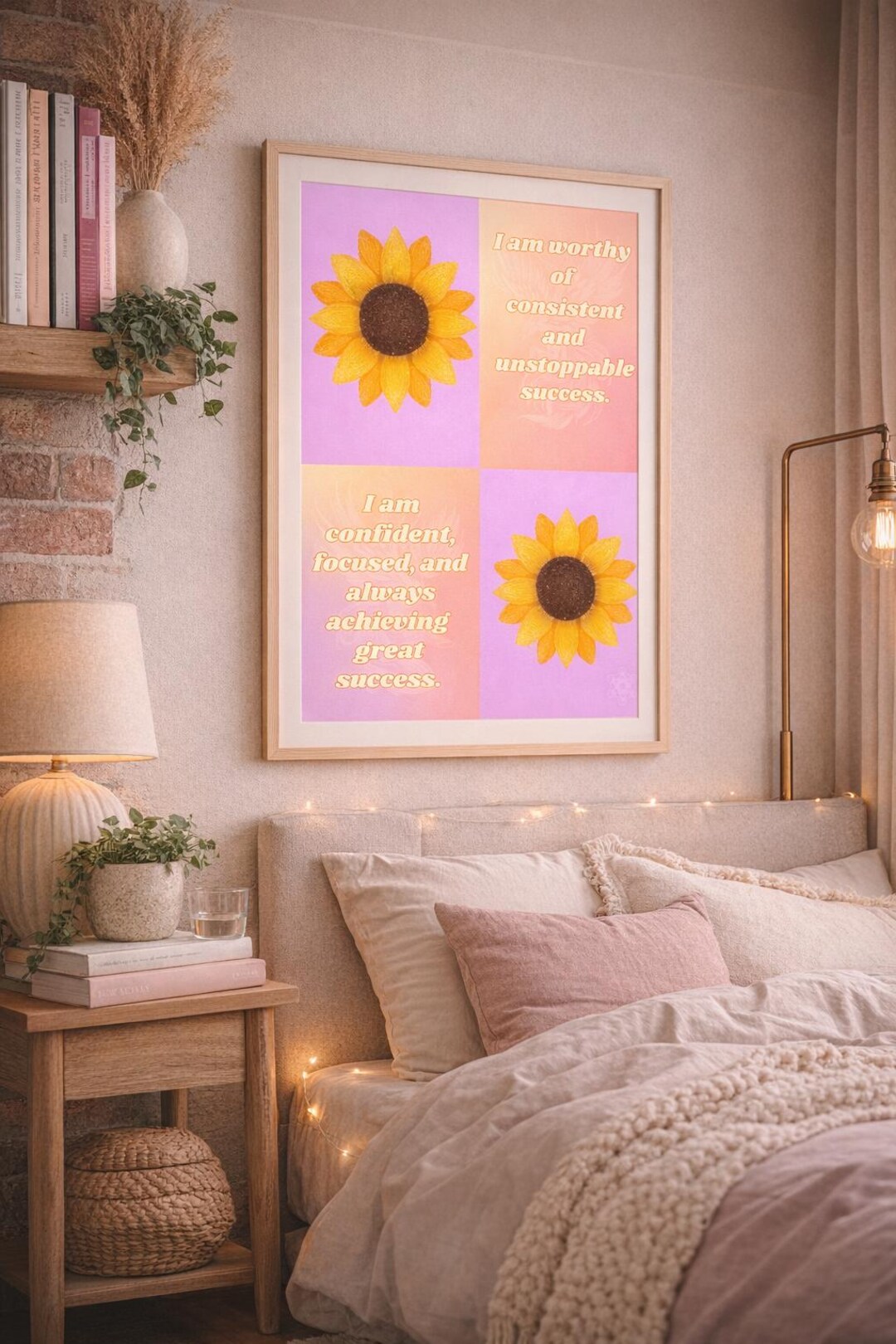Sunflower Affirmation Poster Matte Vertical Posters | Motivational Wall ...