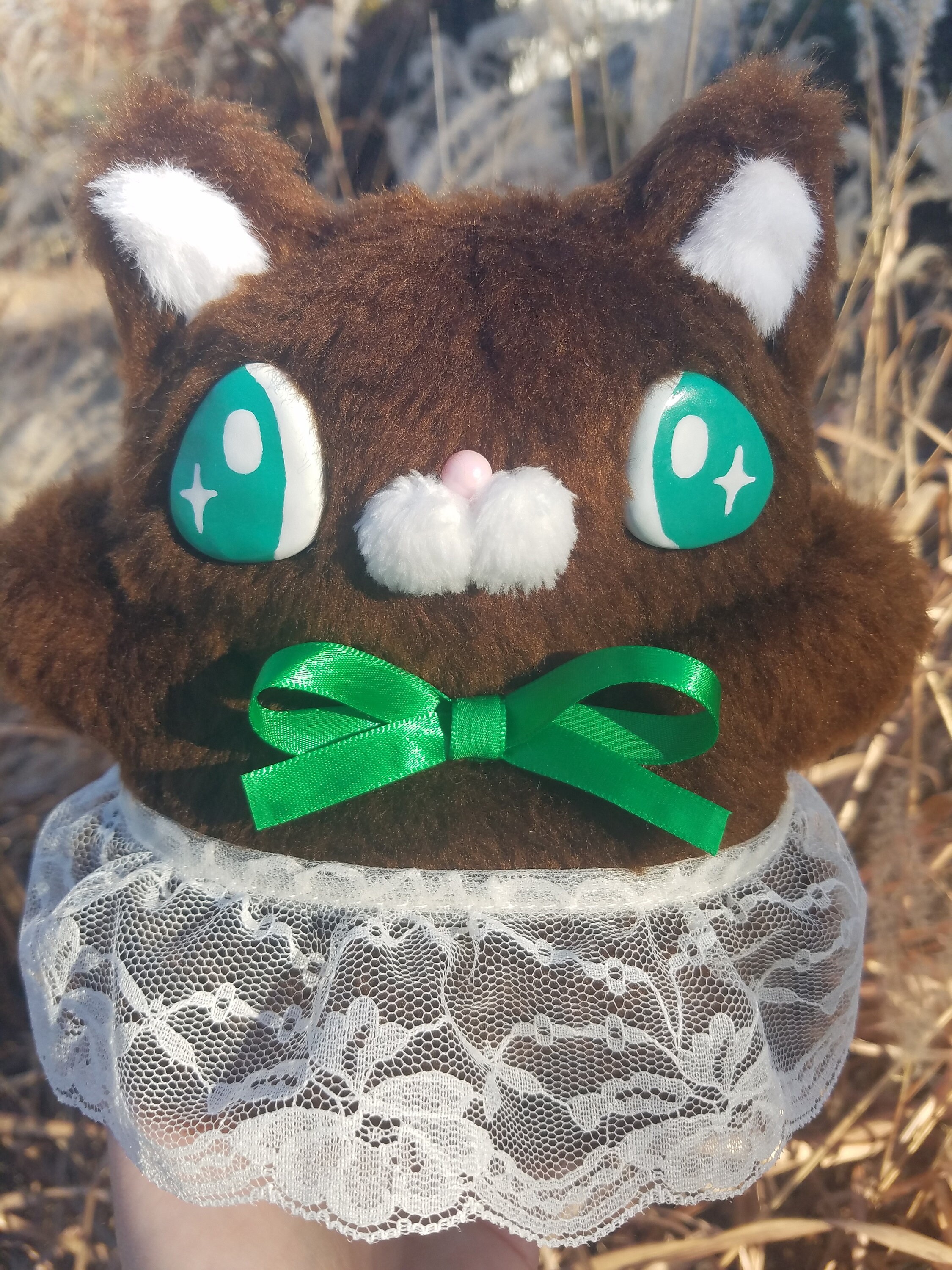 Fluffy Bottom Catkawaii Cottagecore Kitty Plushie With Clay Eyes and ...