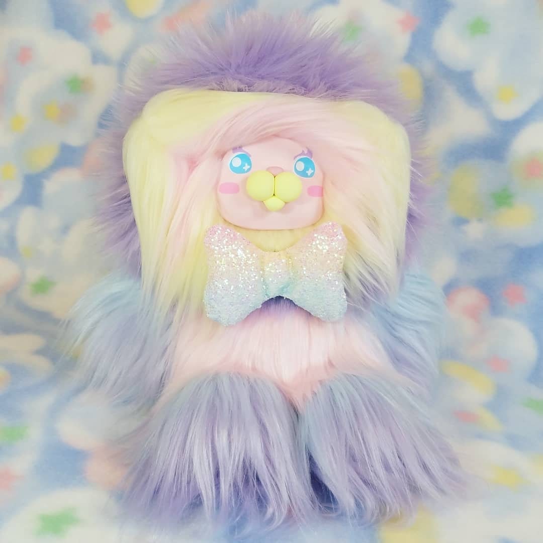 Fluffy Bottom Luca Lion With Clay Face-kawaii Pastel Rainbow Lion Plush ...