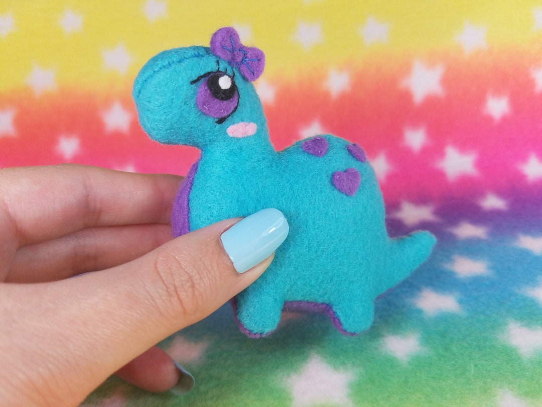 Fluffy Bottom Bonnie Brontosaurus-kawaii Blue and Purple Dinosaur 80s ...