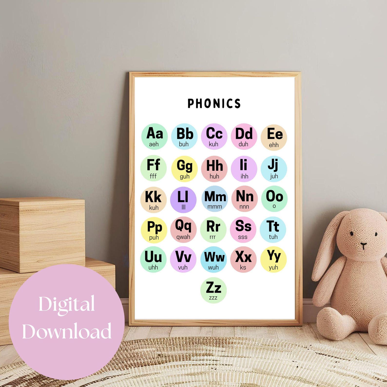 ABC Phonics Alphabet Chart: Montessori Homeschool Printable (digital ...