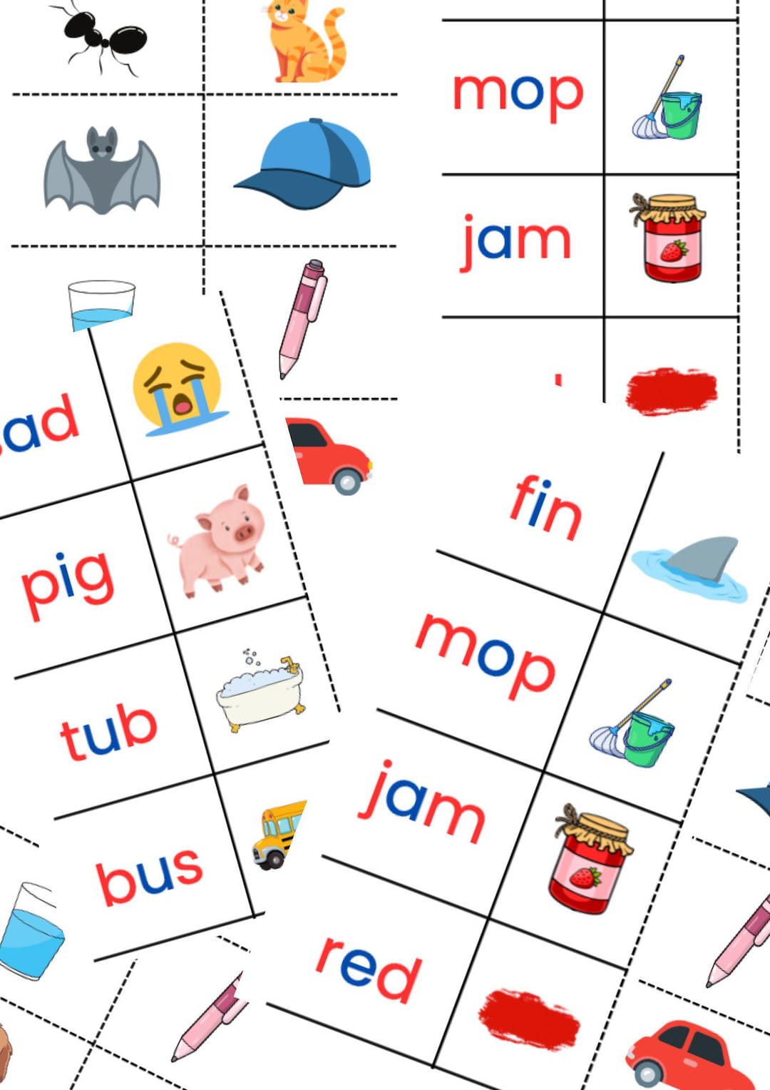 Montessori Blending Word Cards | Phonics Sound Blending Activity ...