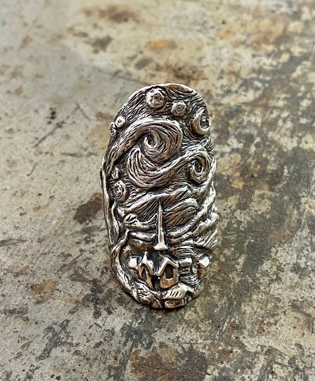 Starry Night Sterling Silver Ring - Etsy