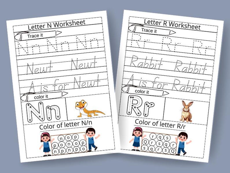 Alphabet Tracing Worksheets A-Z, Handwriting Practice (PDF) - Etsy