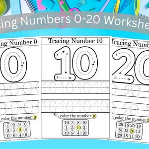 Number Tracing Worksheets 0-20 | Preschool Math Printable | Kids ...