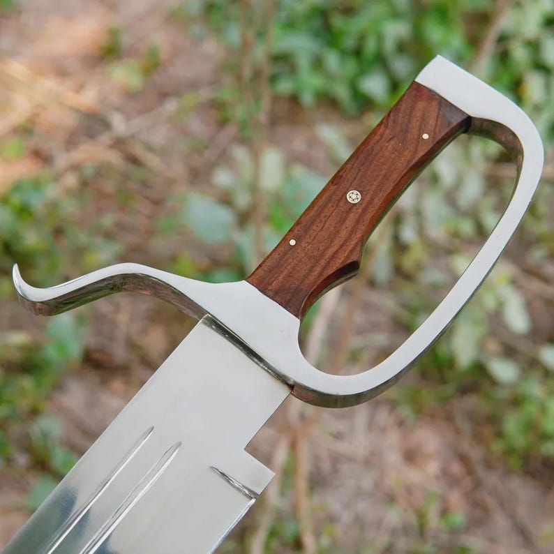 Handmade D-guard Bowie Knife | High Carbon Steel Blade, Leather Sheath ...