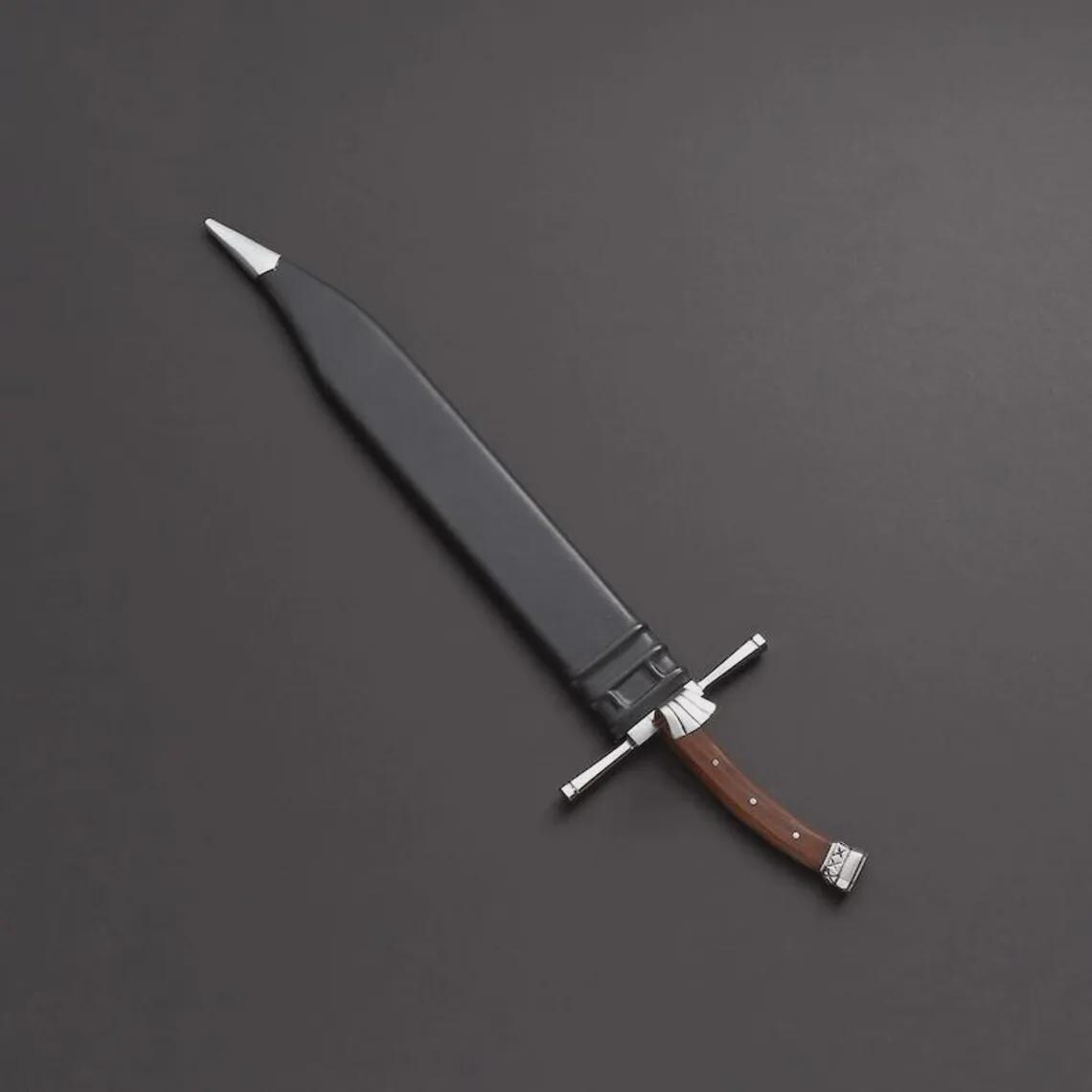 Handmade Medieval Messer Sword: High Carbon Steel, Leather Scabbard - Etsy