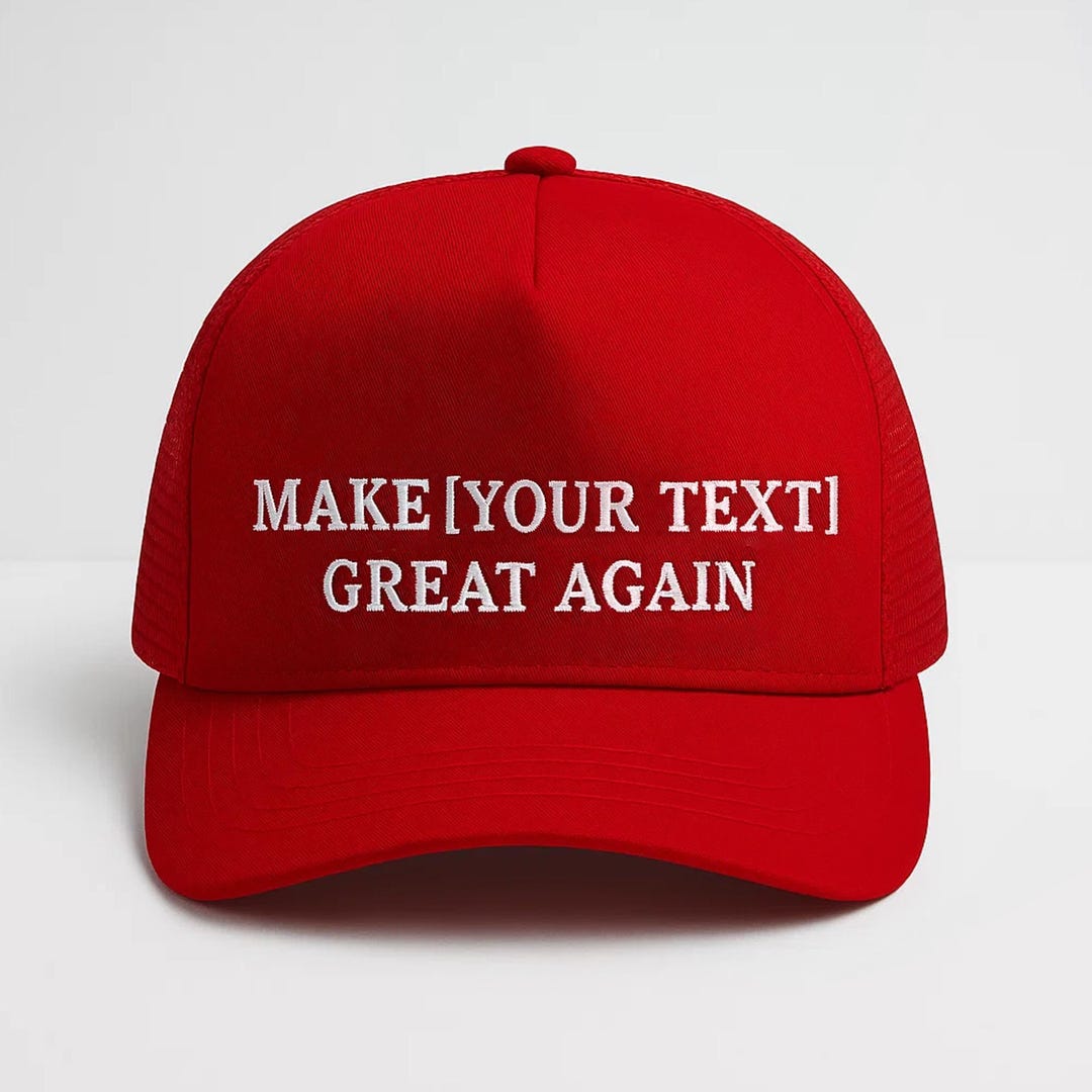 Personalised MAGA Hat, Make Your Text Great Again Embroidered Cap ...