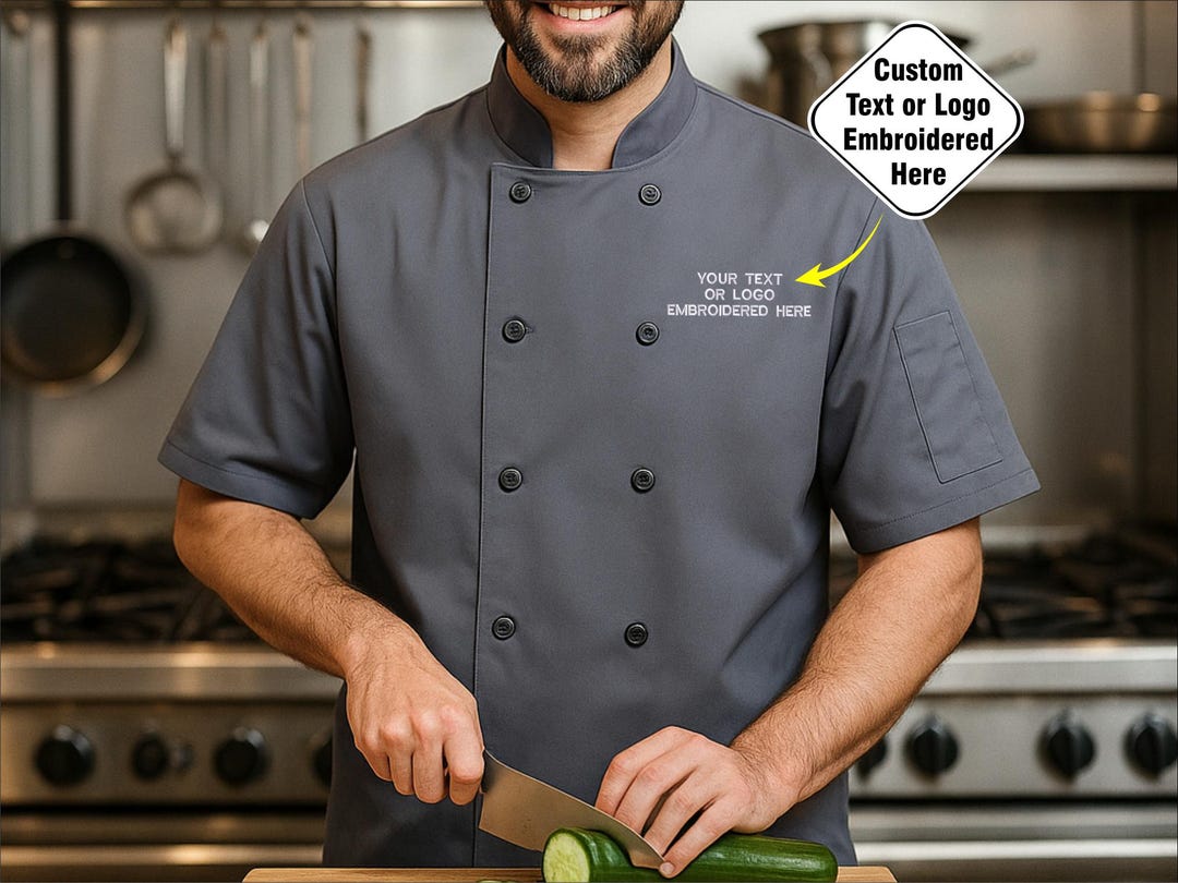 Embroidered Custom Chef Jacket, Baker Work Chef Uniform Coat ...
