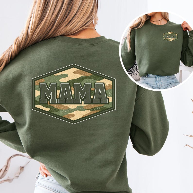 Duck Camouflage Mama Sweatshirt, Hunting Mum Sweatshirt, Retro Varsity ...