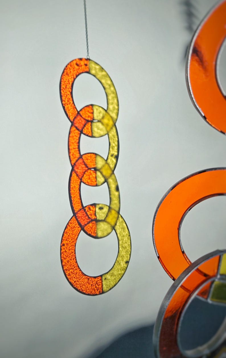 Stained Glass Chain Sun Catcher - Orange and Yellow - Etsy