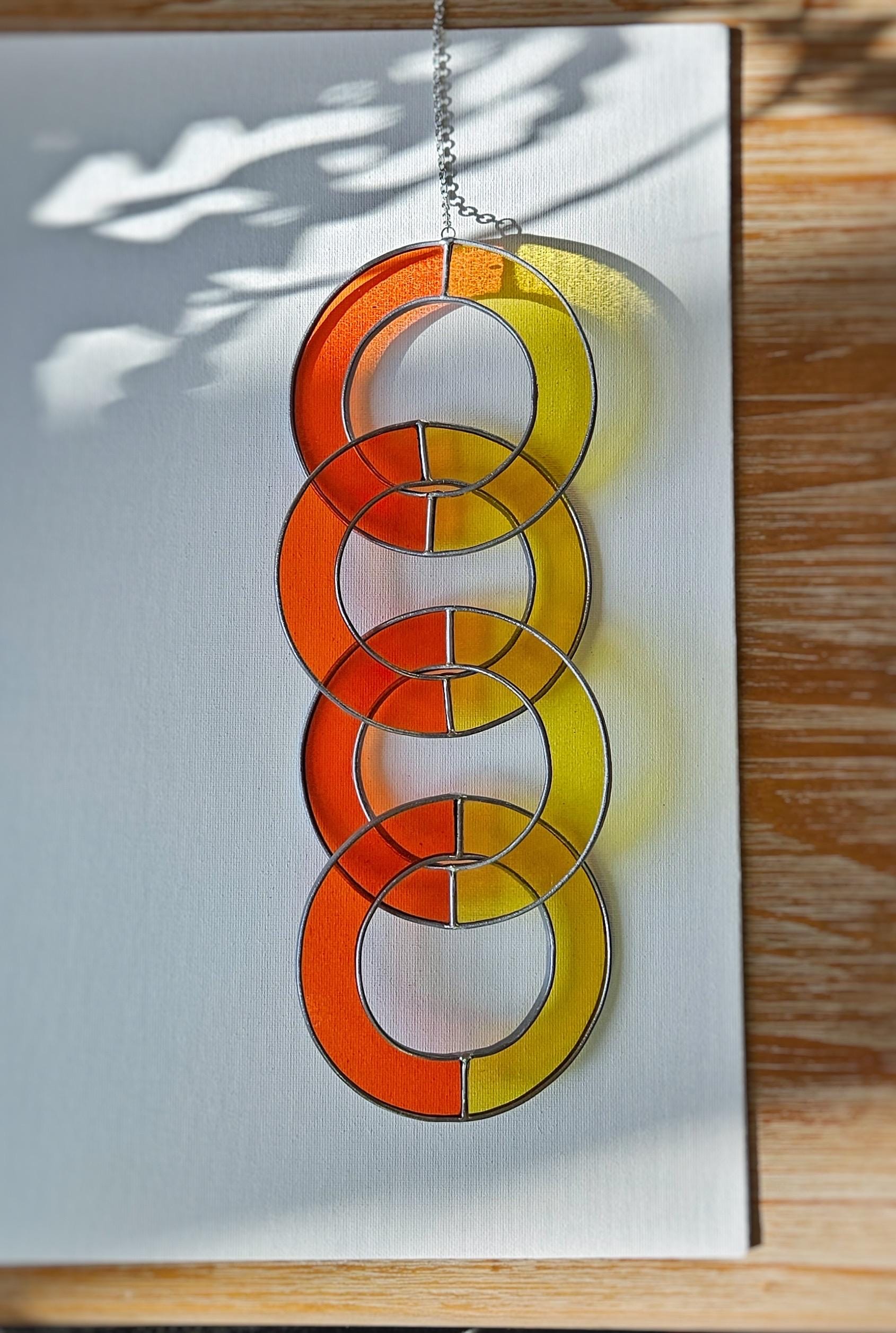 Stained Glass Chain Sun Catcher - Orange and Yellow - Etsy