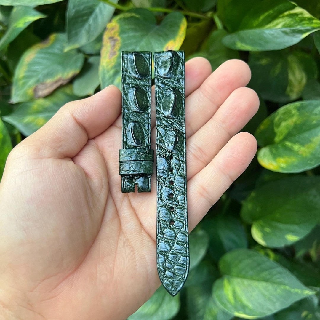 20mm GREEN Hornback Leather Skin Watch Wrist Strap Band Buckle, Quick ...