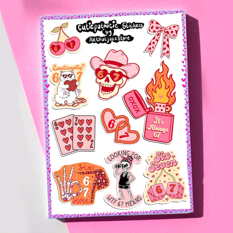 67 Valentine's Day Sticker Pack | Viral Meme Stickers, Water Resistant ...