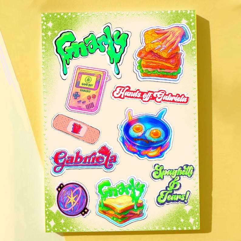 KATSEYE Inspired Sticker Pack | Gnarly Gabriela Gameboy Sticker Pack ...