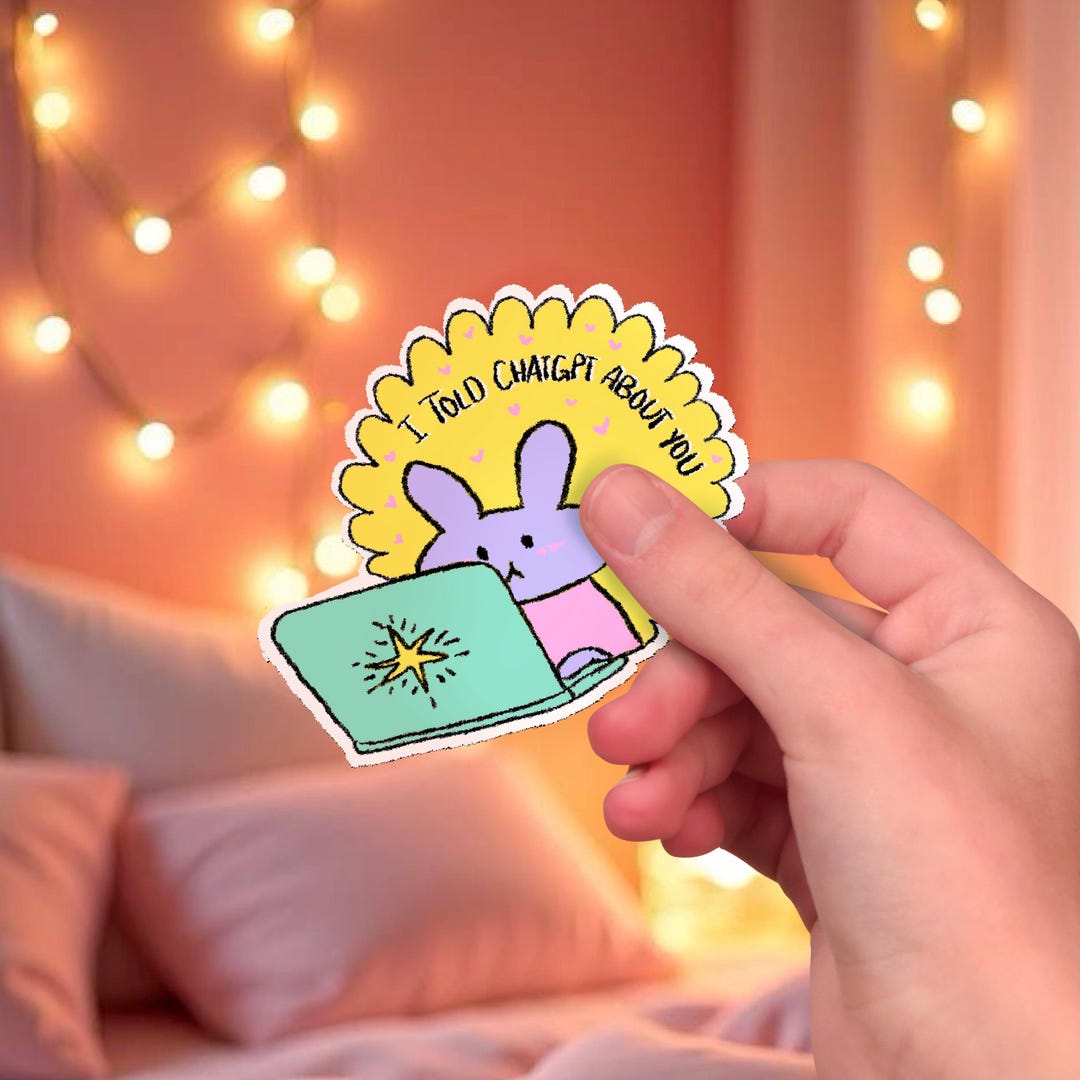 Funny Bunny Laptop Sticker: Miffy Inspired, Chatgpt Humor - Etsy