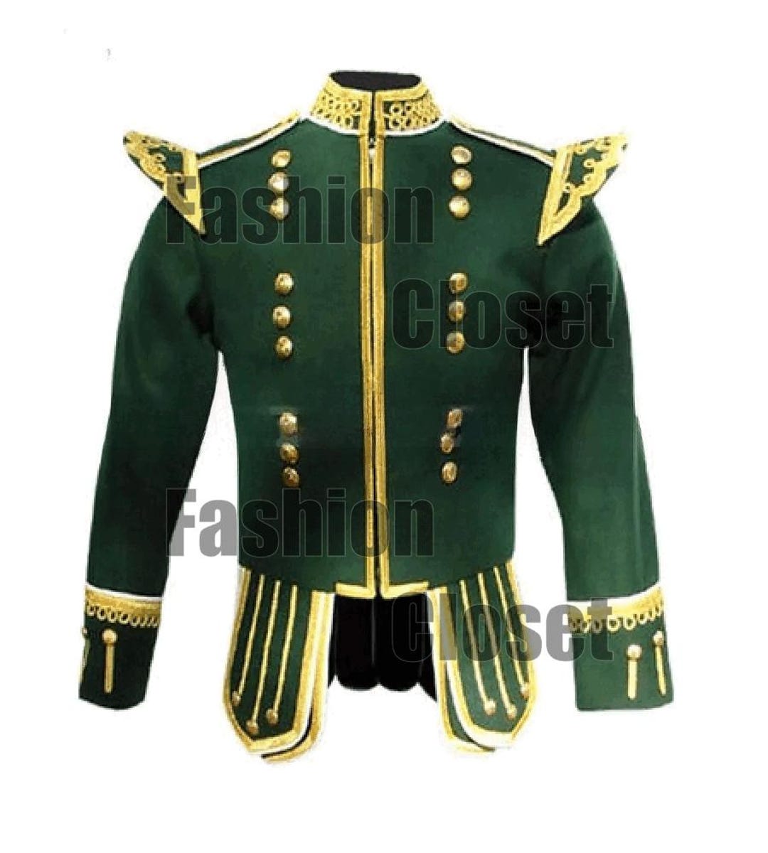 Scottish Green Fancy Military Doublet Wool Jacket | Black Doublet With ...
