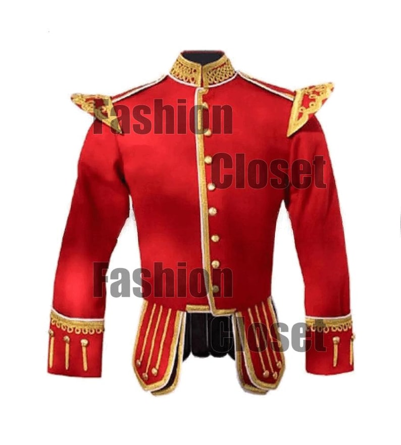 Men's Scottish Red Fancy Military Doublet Wool Jacket | Red Doublet ...