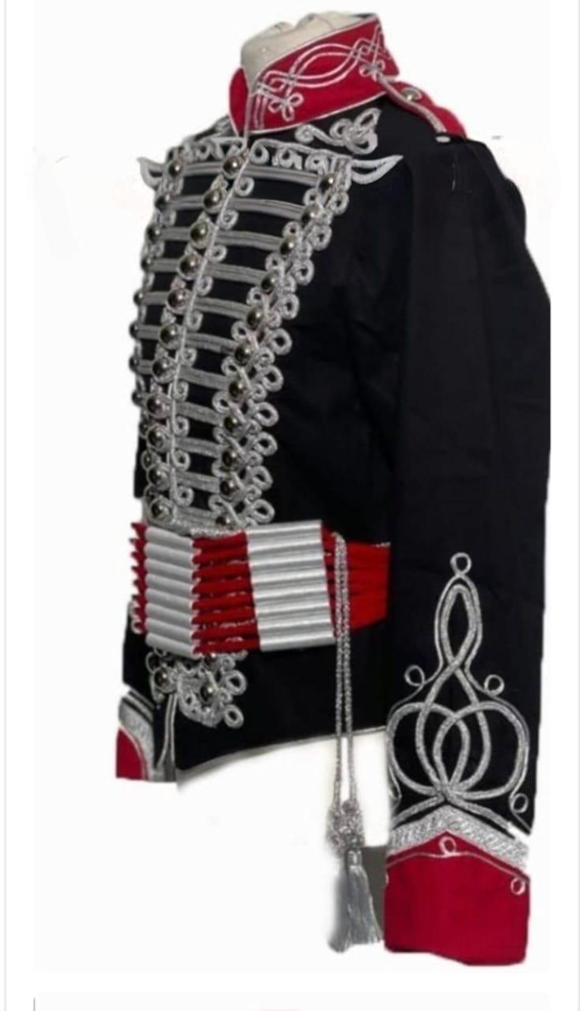 Prussian Black Military Hussar With Silver Braiding 2pieces Suit ...