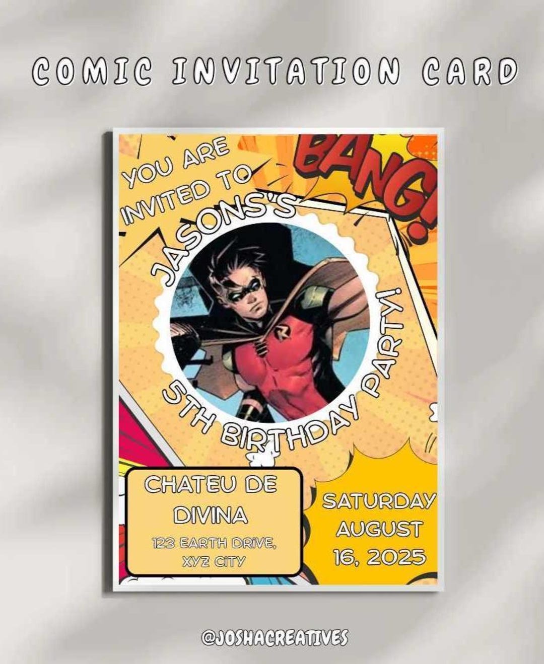Superhero Comic Party Invitation: Editable Canva Template (instant ...