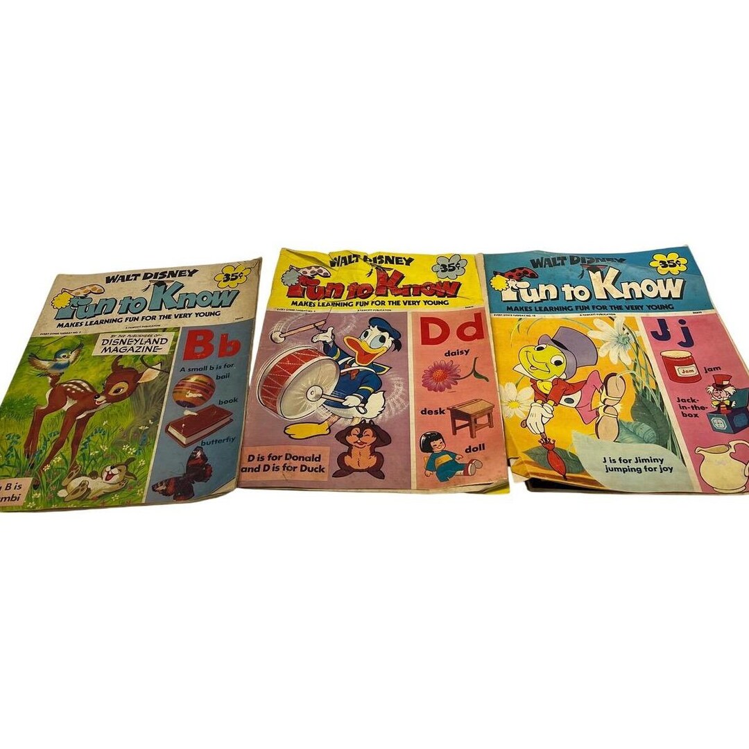 VTG 1972 Walt Disney Fun to Know Magazines Lot of 3 Number 2, 4, 10 - Etsy