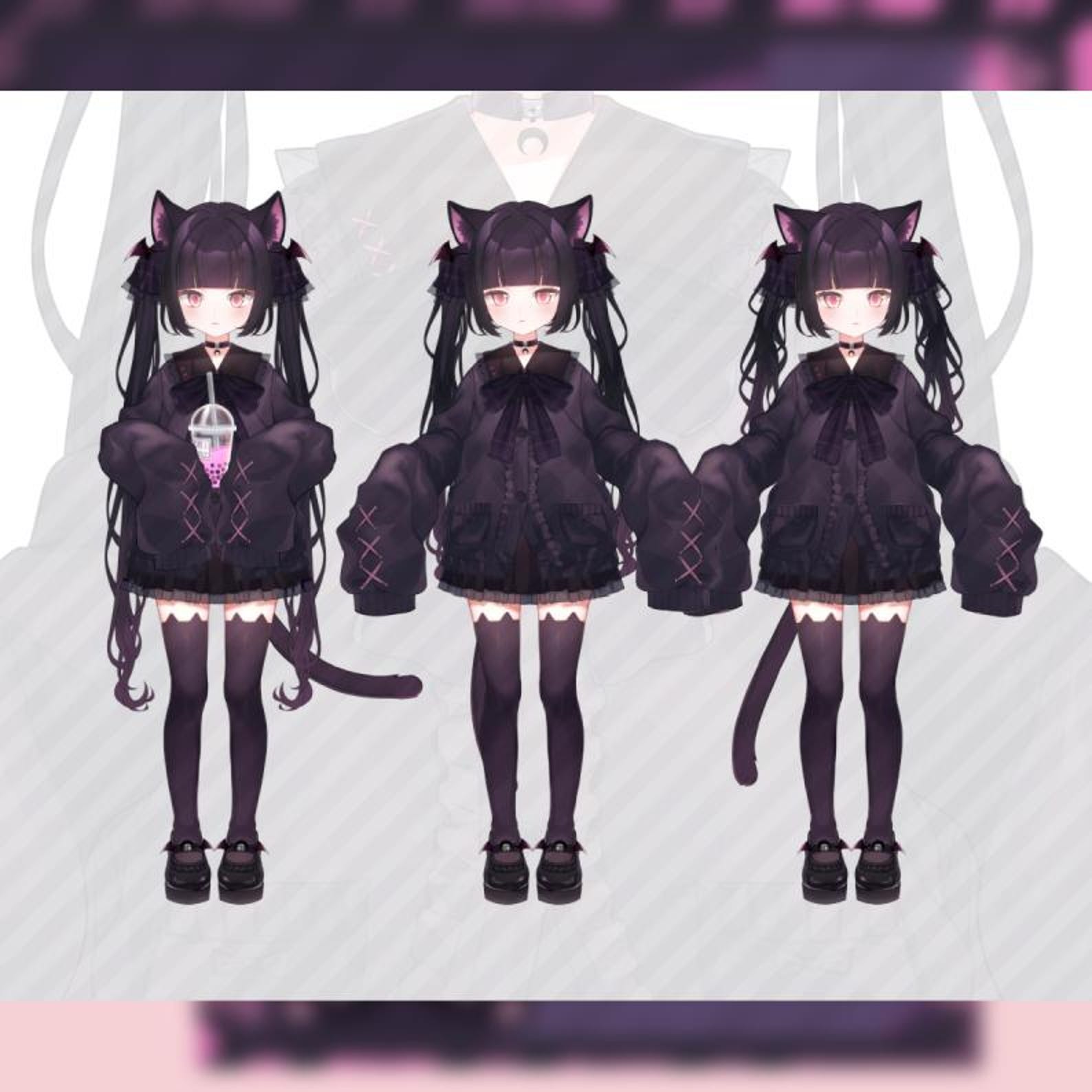 Bad Kitty Vtuber Model — Premade Live2d Avatar + Expressions + Twitch ...