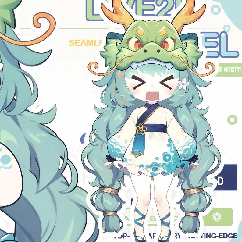 Cute Dragon Girl Live2d Vtuber Model + Expressions Pack - Etsy