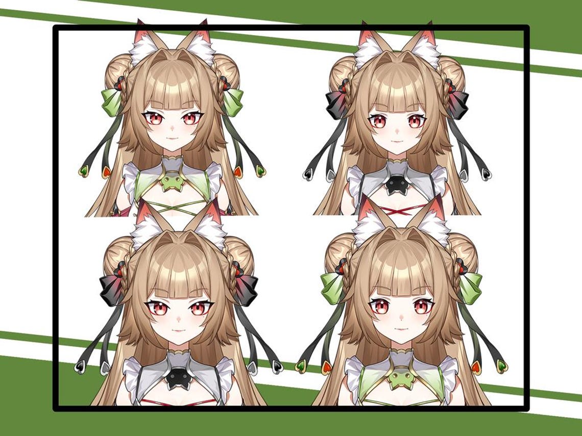 Vtuber Live2d Model – Sonia | Premade Fox Girl Avatar With Bubble Tea ...