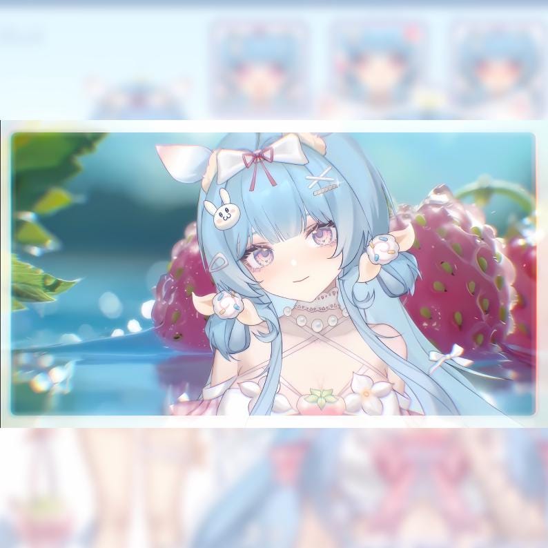 Pastel Blue Vtuber Model — Premade Live2d Avatar + Expressions + Twitch ...