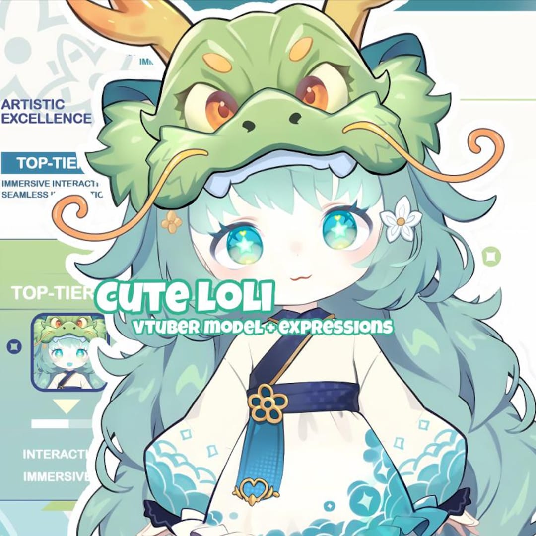 Cute Dragon Girl Live2d Vtuber Model + Expressions Pack - Etsy
