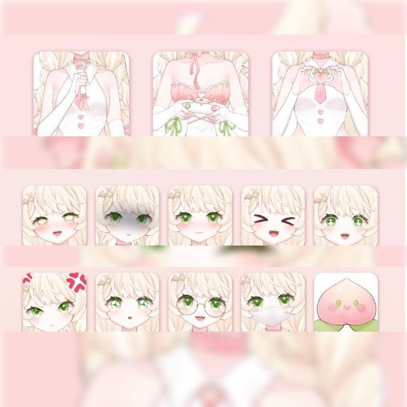 Kawaii Cat Girl Vtuber Model | Blonde Hair, Twitch Assets - Etsy