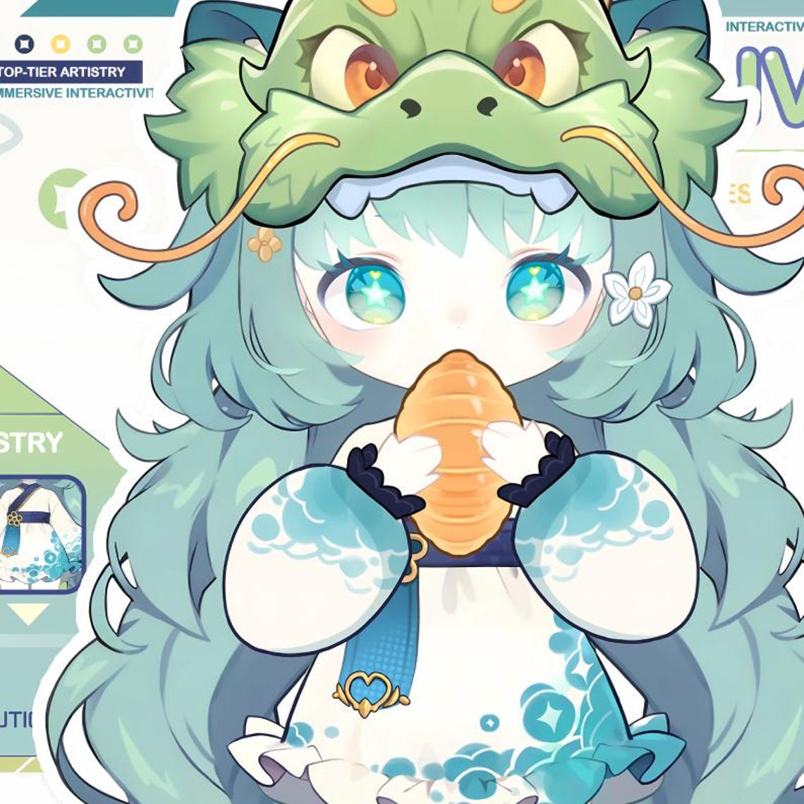 Cute Dragon Girl Live2d Vtuber Model + Expressions Pack - Etsy
