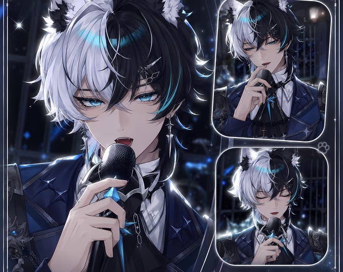 Modelo de VTuber Cavaleiro Lobo | Avatar Live2D pré-fabricado para ...
