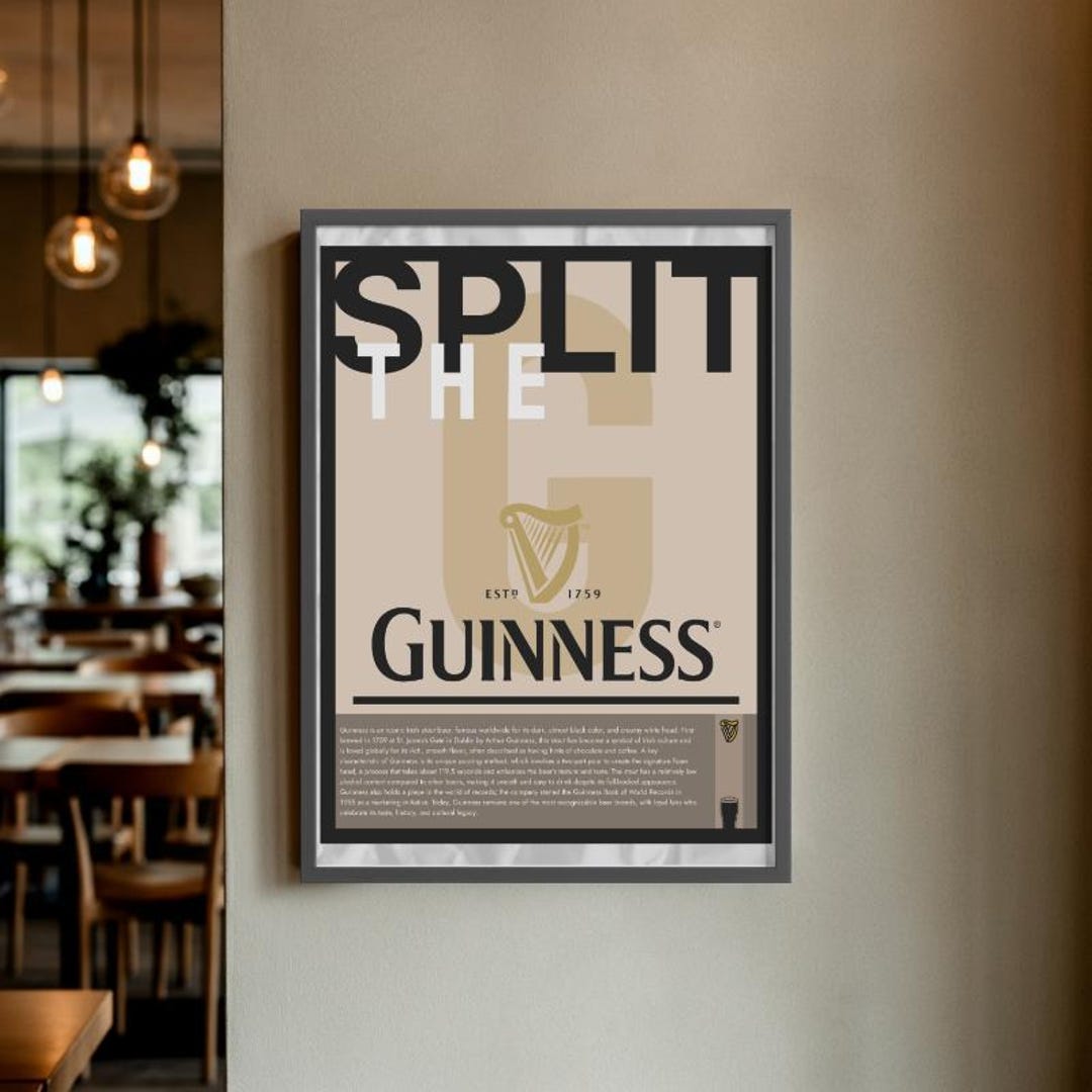 Split the G - Guinness Wall Art - Etsy