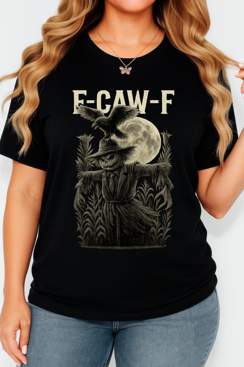 Scarecrow F-caw-f Png, Funny Halloween Farm Shirt Design, Spooky Crow ...