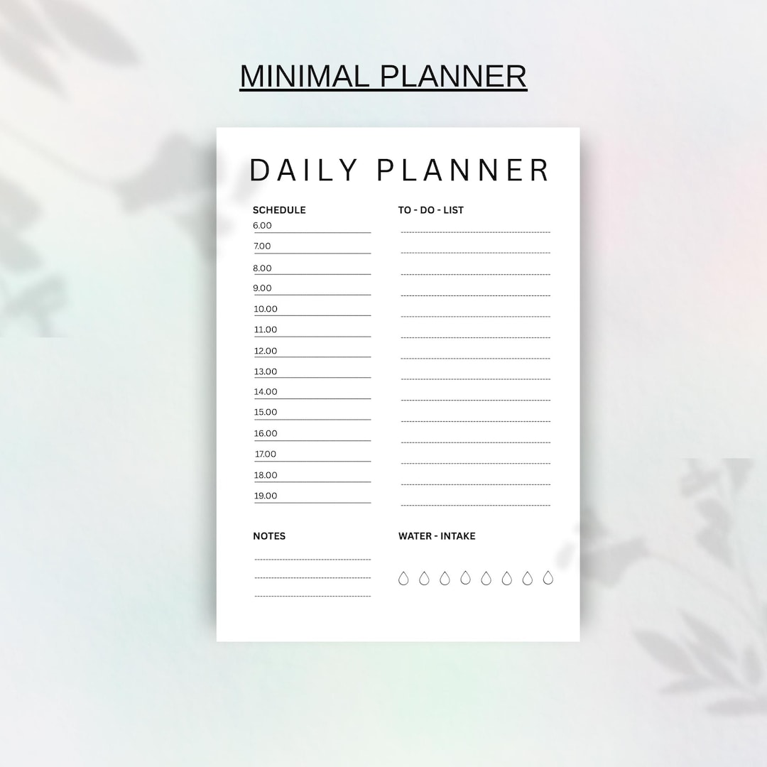 Minimal Daily Planner | Printable A4 PDF | Clean Layout to Do List ...