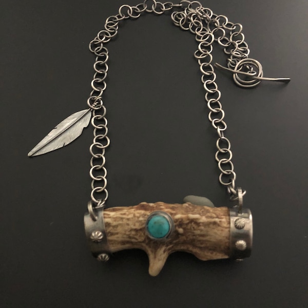 Deer Antler Pendant - Etsy