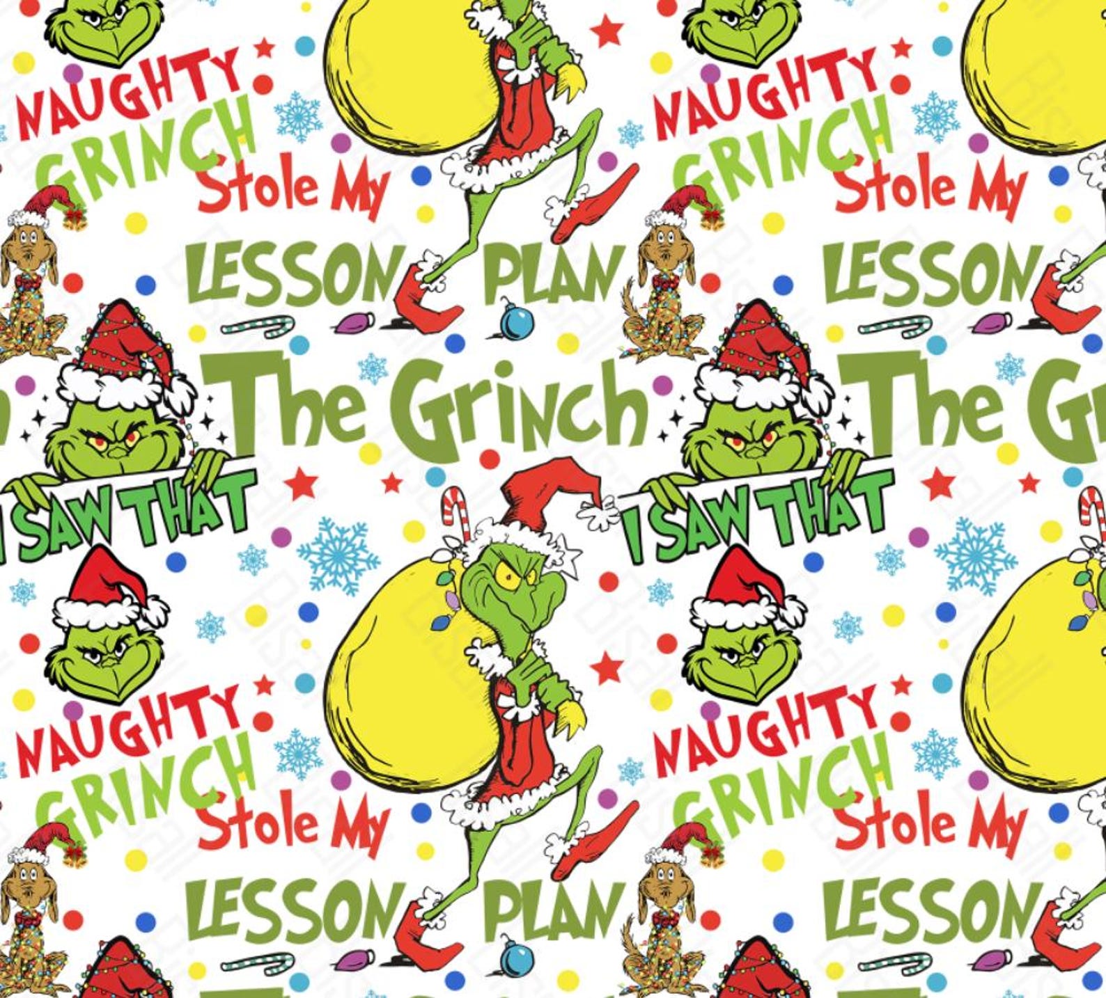 Grinch Seamless Pattern File-christmas Grinch Seamless File- Digital ...