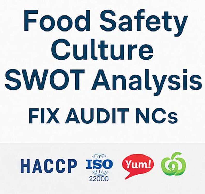 Food Safety Culture SWOT Analysis Template: Audit-ready Excel - Etsy