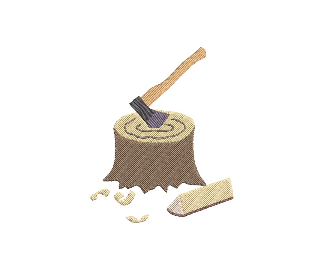 Wood Chopper in Trunk Embroidery Design: Woodworking Tools Pattern ...
