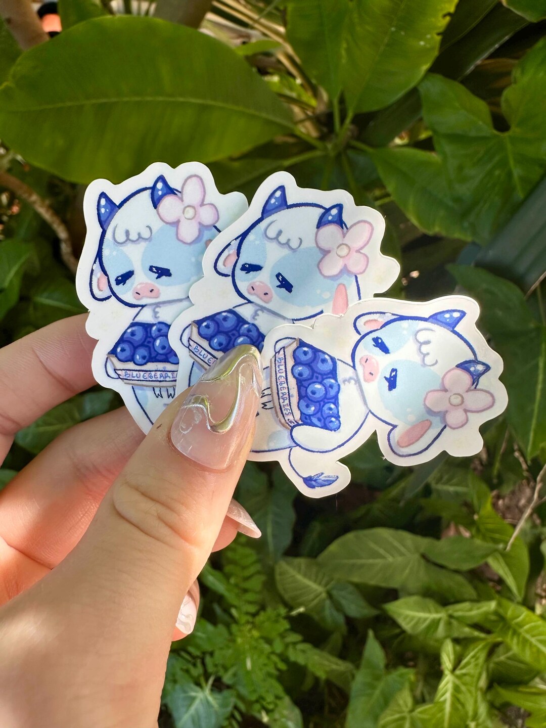 Blueberry Cow Vinyl Sticker: Glossy Waterproof Decal - Etsy