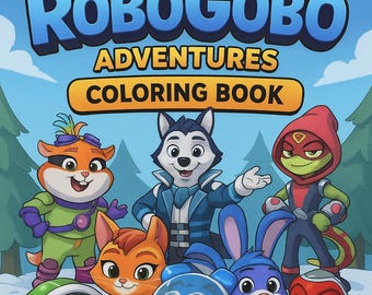Robot Animal Coloring Book for Kids: ROBOGOBO Adventures| 32 Coloring ...