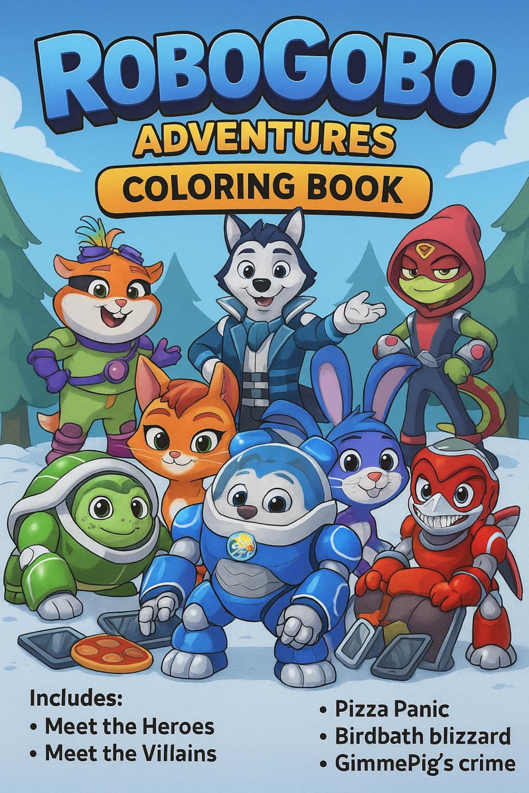 Robot Animal Coloring Book for Kids: ROBOGOBO Adventures| 32 Coloring ...