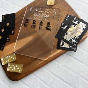 Dry Erase Game Night Score Card Family Fun Board Kids Personalized ...