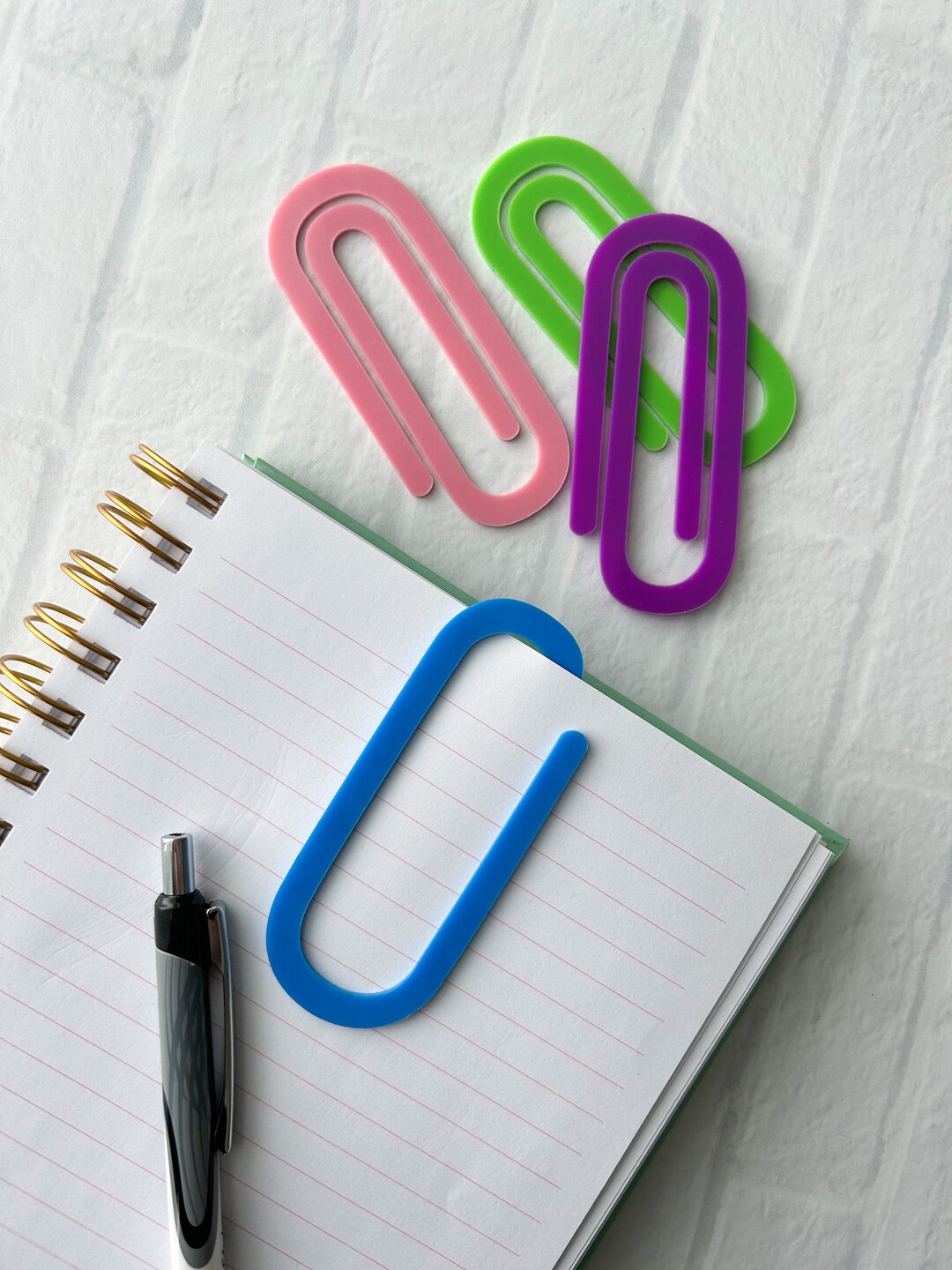 Paper Clip Book Mark Large Clip Notebook Colored Acrylic Bookmark Set ...