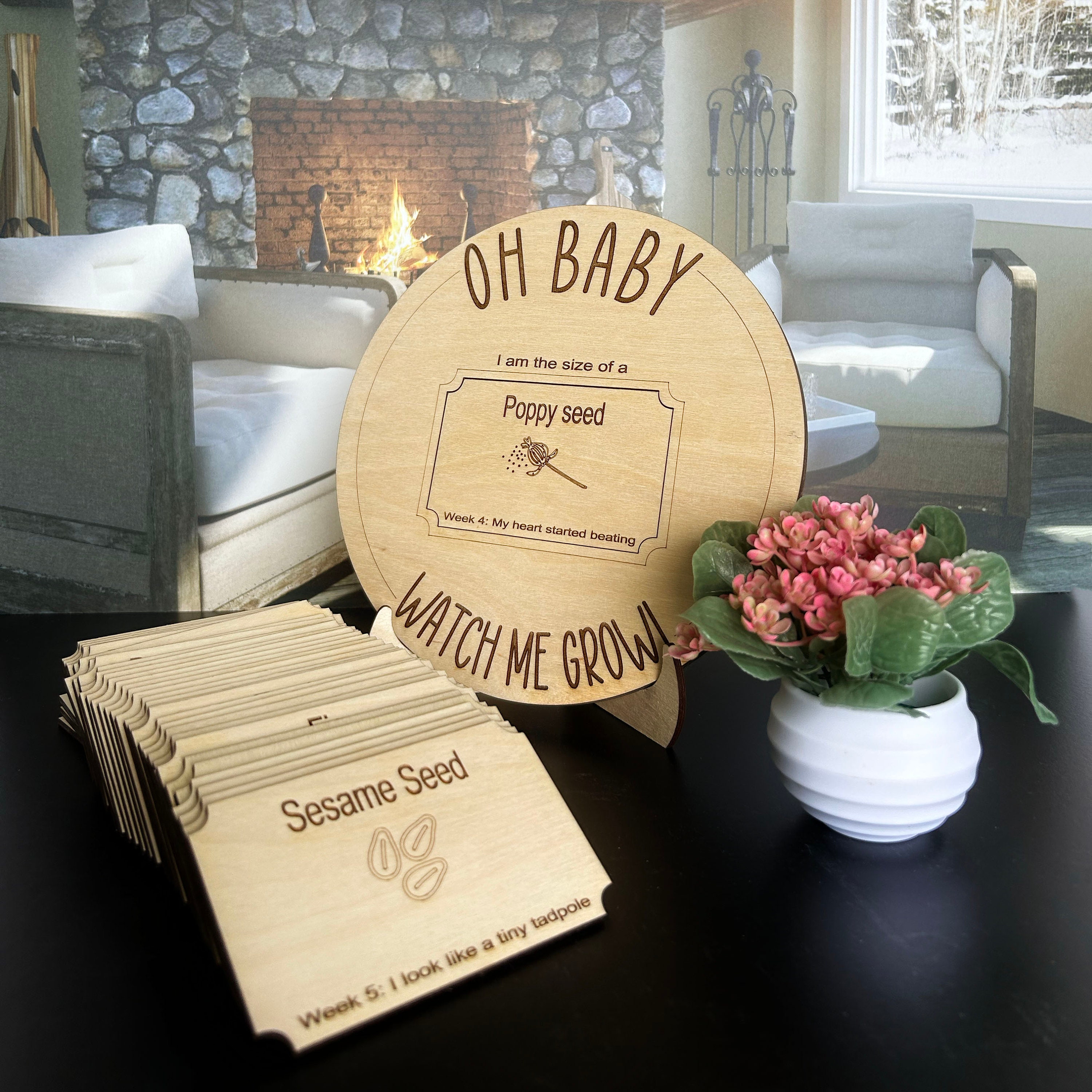 Pregnancy by Week Sign Baby Maternity Sign Decor Wooden Sign - Etsy