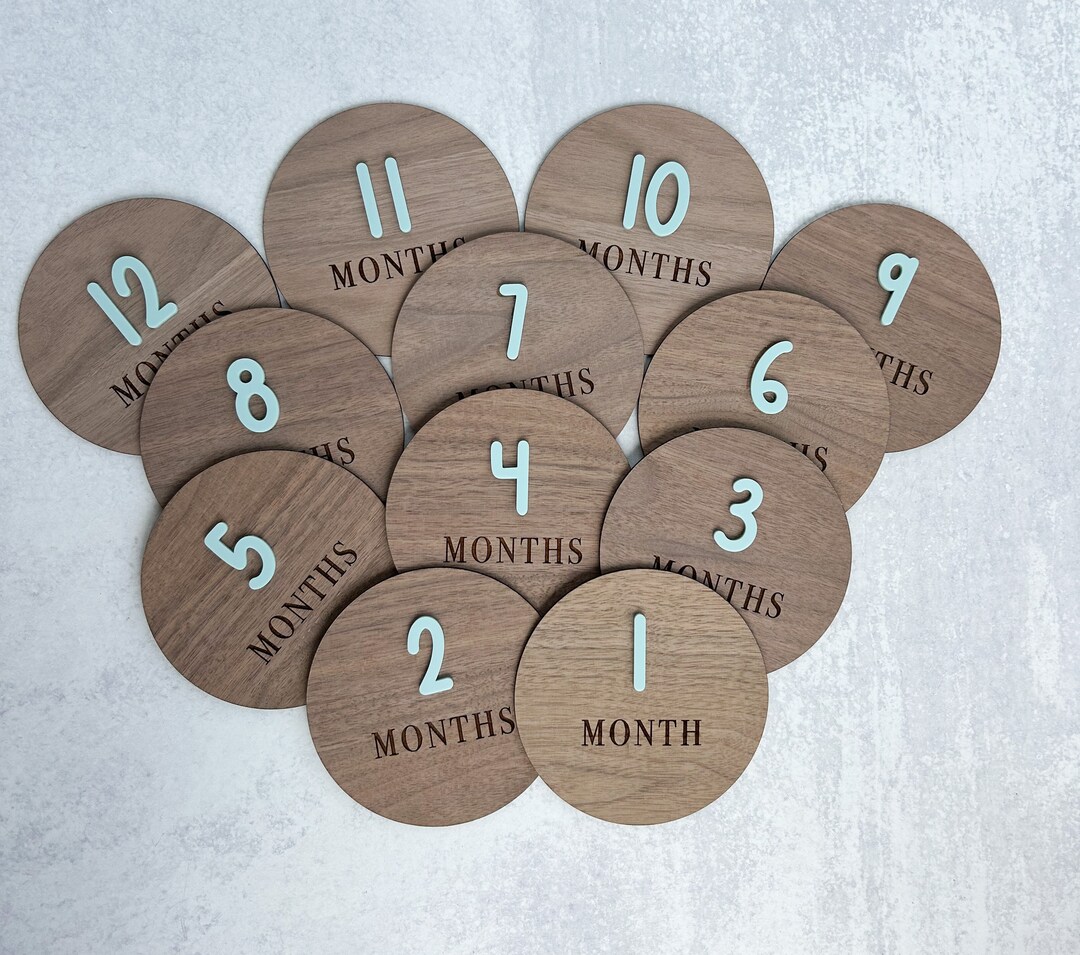 Monthly Milestone Baby Photo Prop Round Infant Keepsake Baby Memory ...