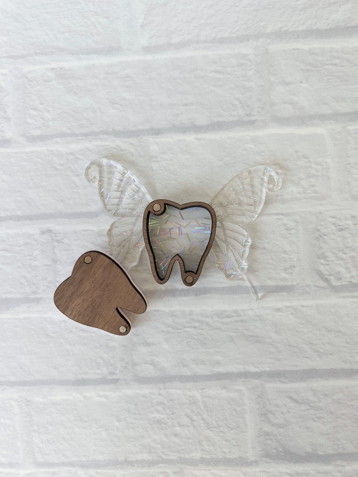 Toothfairy Box Fairy Wings Silver Glitter Magnetic Kids Gift Family ...