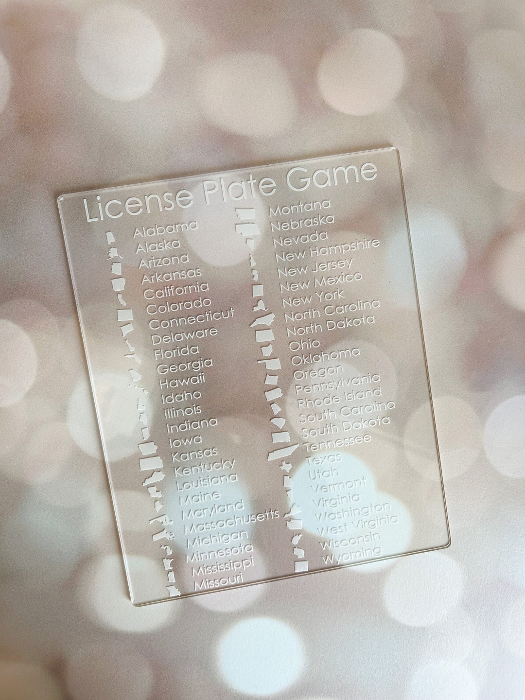 License Plate Game Car Activity Board Dry Erase Game Kids - Etsy